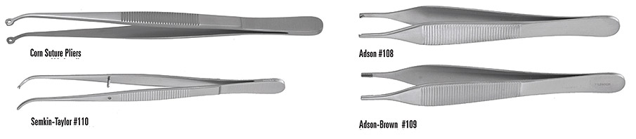 Tissue Forceps, Rat Tooth (1x2), Adson #108 (125mm)