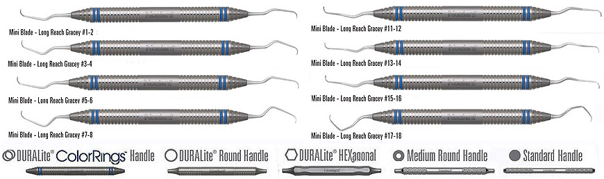 DE Curette, Gracey Mini Blade/Long Reach #5-6 Medium Round Handle